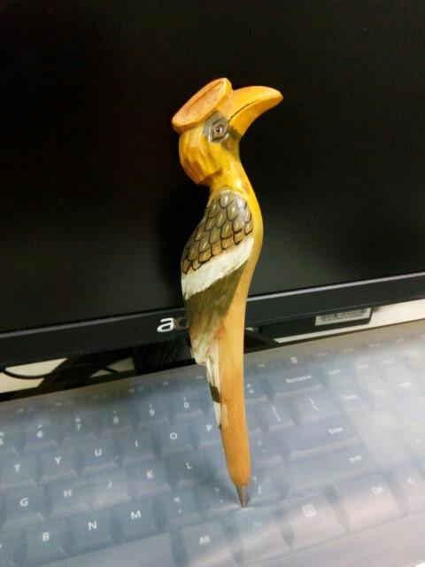 Vintage Wooden Sculpture Bird Pen, Hobbies & Toys, Stationery & Craft ...