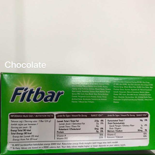 Fitbar Chocolate / Nuts / Snack bar (12 x 24g), Food & Drinks, Packaged ...