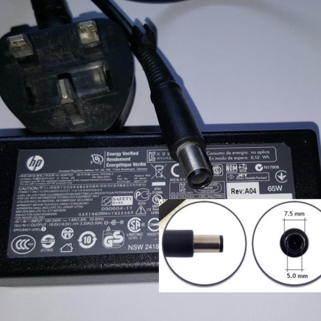 HP 65W Smart AC Power Adapter ( NSW 24187 ) 65W, 19.5V, 3.3A AC Laptop ...