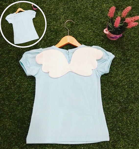 TSHIRT ANAK BLUE SKY ANGEL WINGS KAOS SAYAP ANAK, Bayi & Anak, Baju ...