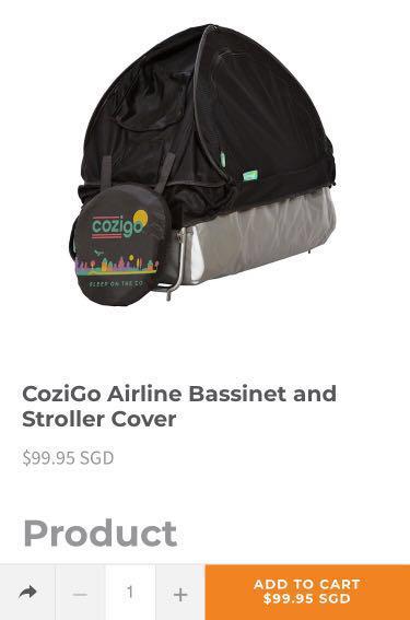 Cozigo Airline Bassinet and stroller cover, Babies & Kids, Going Out ...