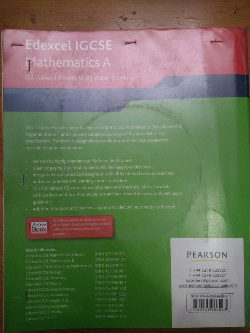 Edexcel IGCSE mathematics A Pearson, Hobbies & Toys, Books & Magazines ...