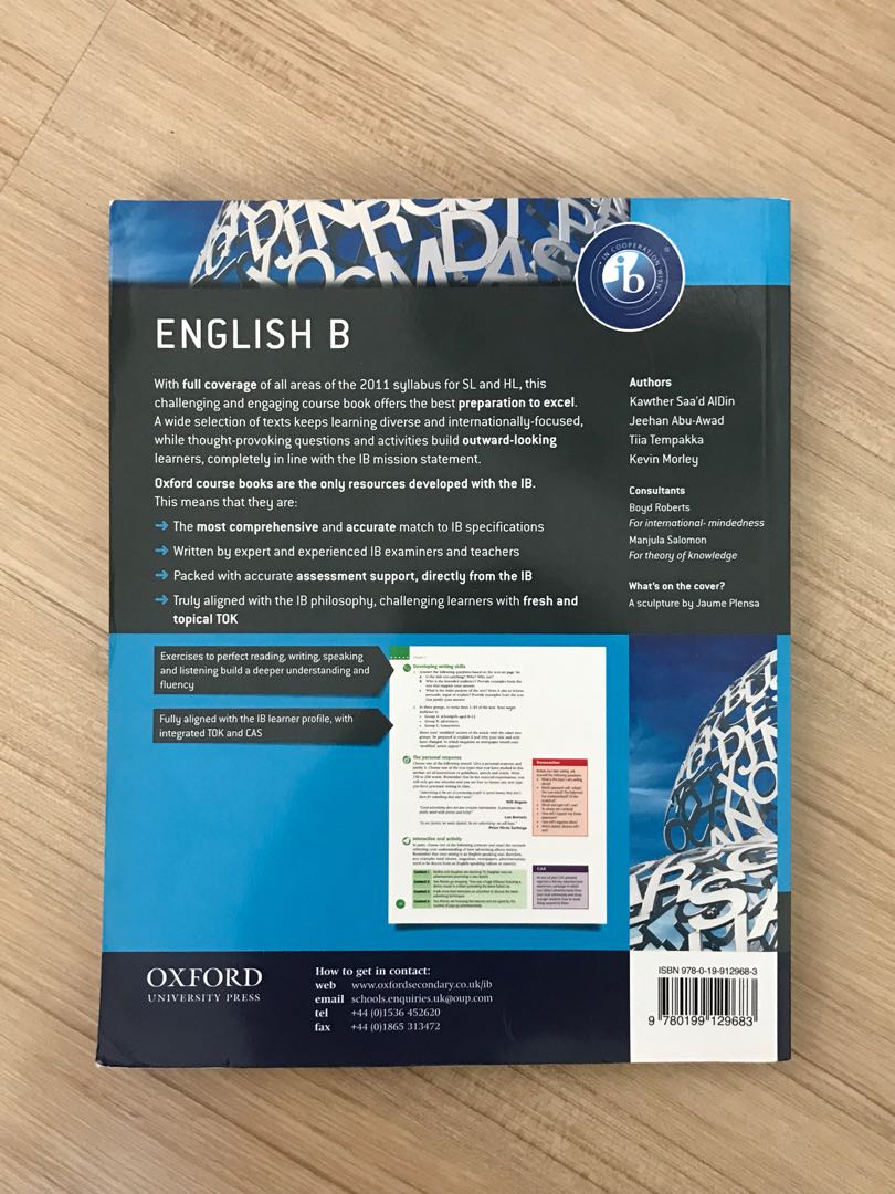 IB oxford textbook English B course companion, 興趣及遊戲, 書本 & 文具, 書本及雜誌 ...