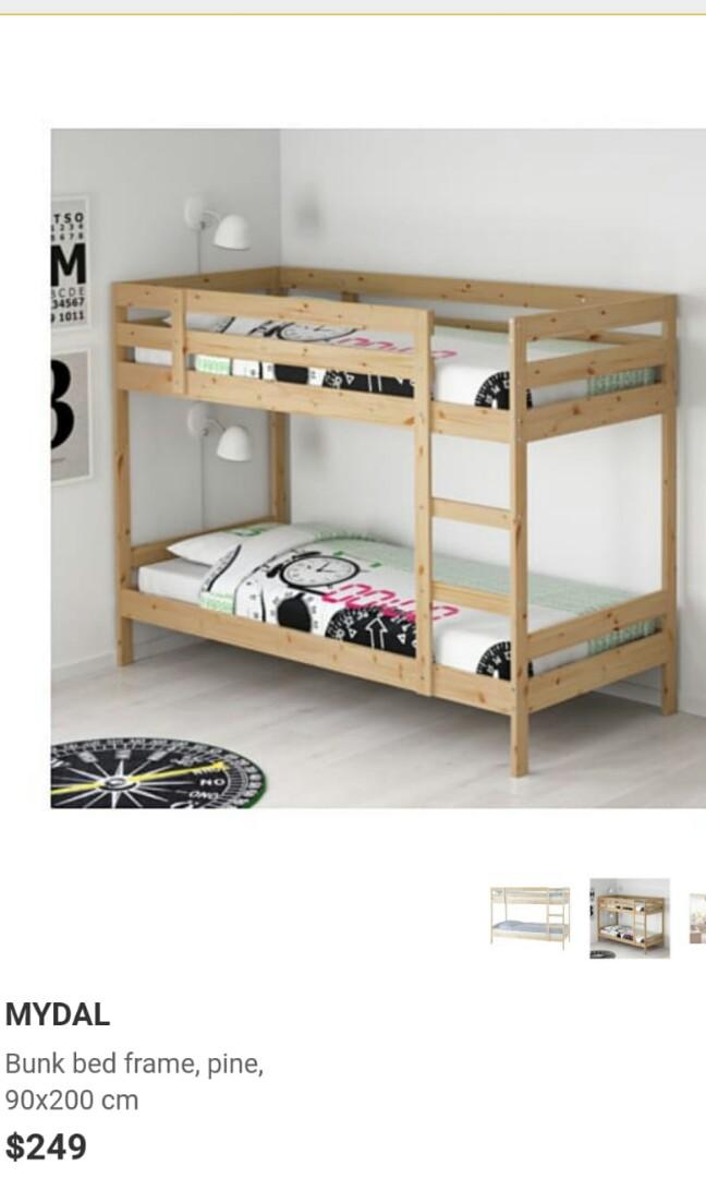 IKEA MYDAL BUNK BED (w/o mattress), Furniture & Home Living, Furniture ...