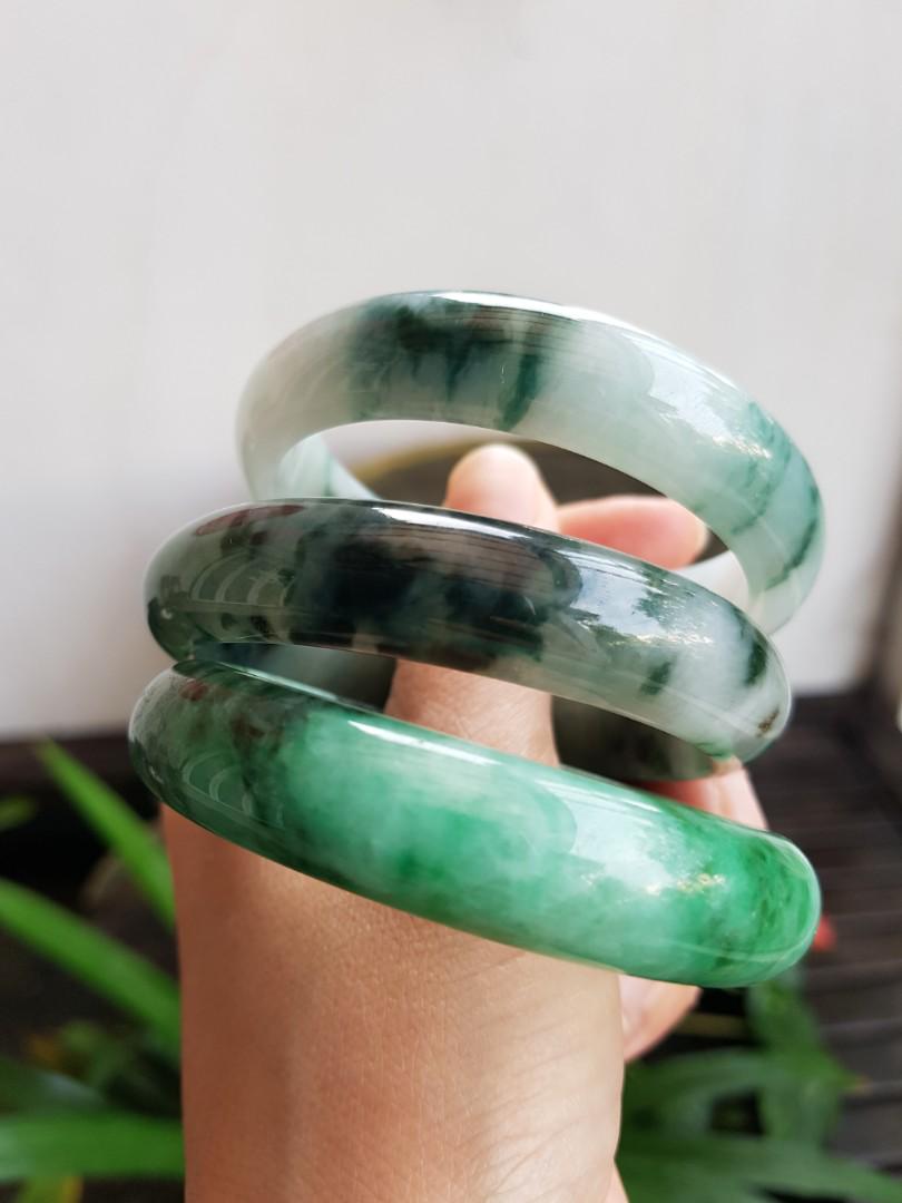 New Jadeite Jade Bangles, Luxury, Accessories on Carousell
