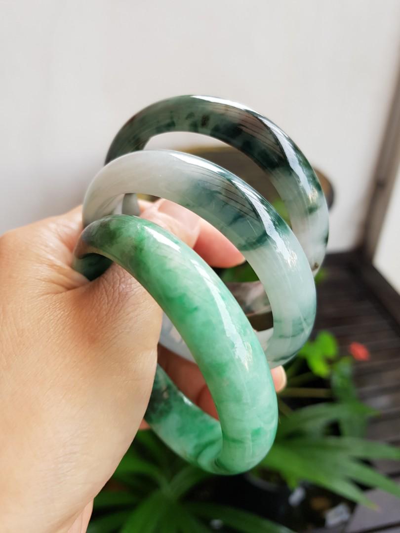 New Jadeite Jade Bangles, Luxury, Accessories on Carousell