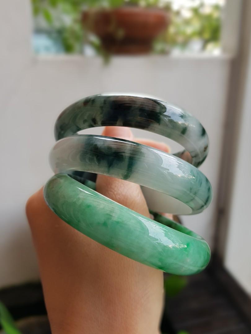 New Jadeite Jade Bangles, Luxury, Accessories on Carousell