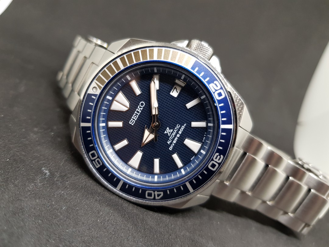 Seiko samurai blue waffle dial SRPB49K1 automatic divers watch., Men's ...
