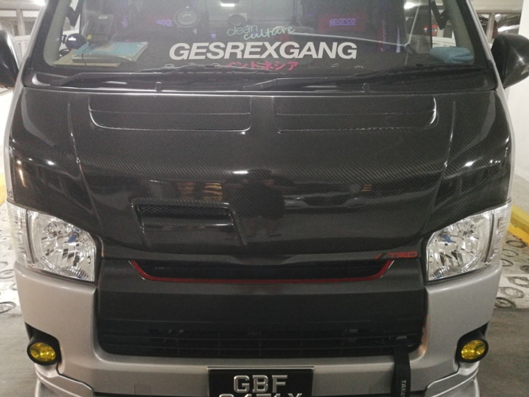 Hiace Euro 4/5 Carbon Fibre Hood w Air Vent, Car Accessories ...
