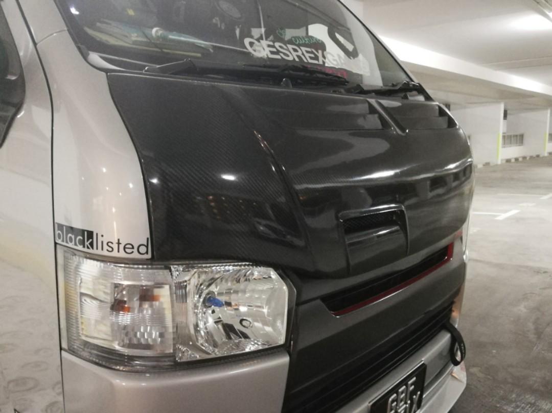 Hiace Euro 4/5 Carbon Fibre Hood w Air Vent, Car Accessories ...