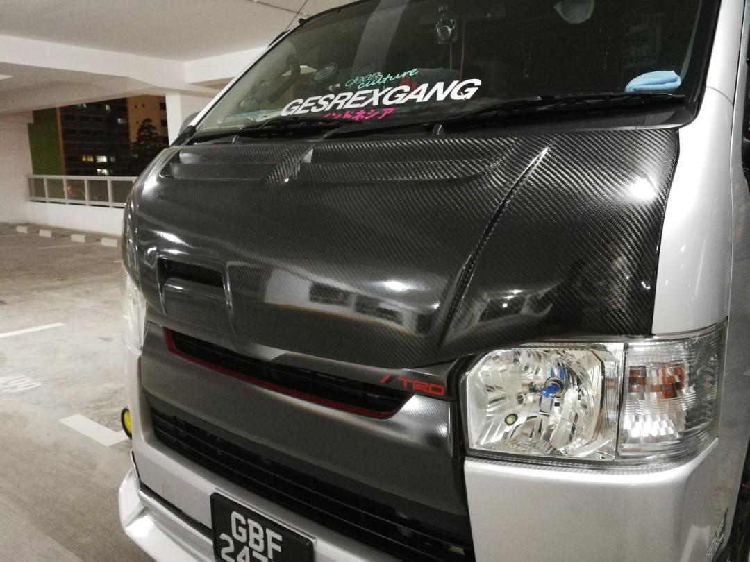 Hiace Euro 4/5 Carbon Fibre Hood w Air Vent, Car Accessories ...