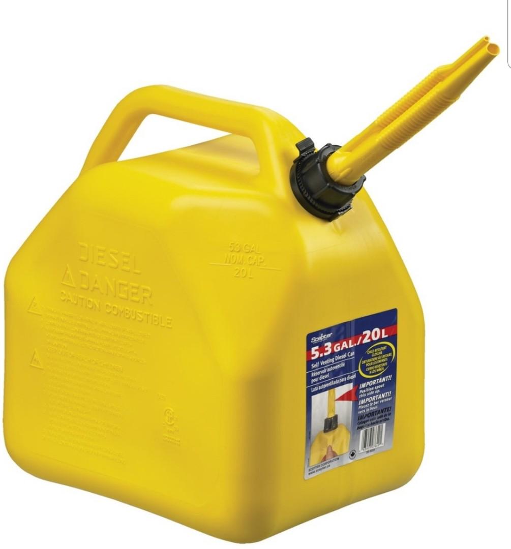 Scepter (Canada) 20 Litres Red HDPE Plastic (Petrol/Diesel) Short Jerry ...