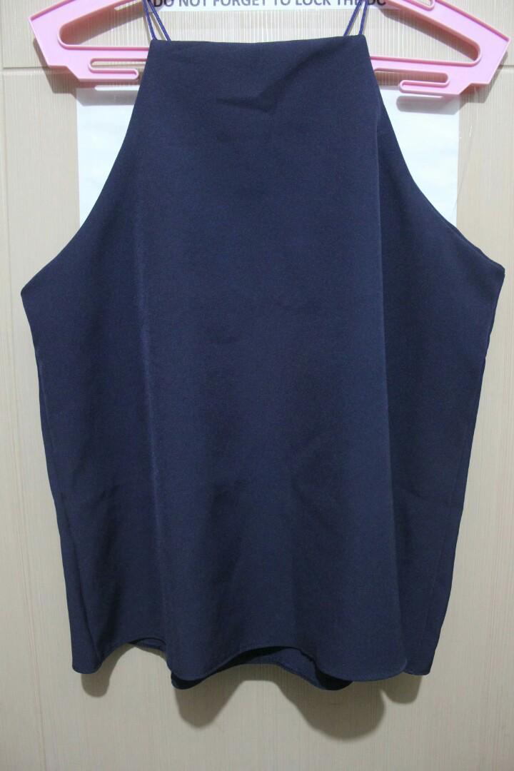 Dark Blue Halter Top / Formal Wear Top, Women's Fashion, Tops ...