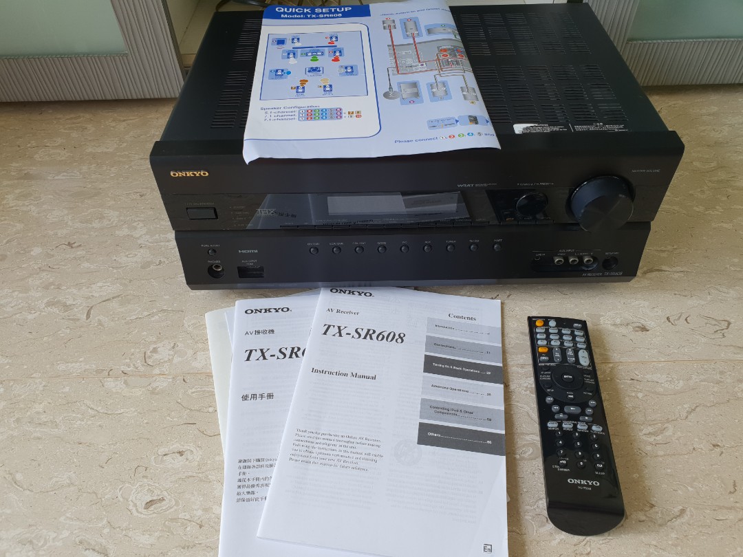 Onkyo TX SR608 AV Receiver Audio Soundbars Speakers Amplifiers On