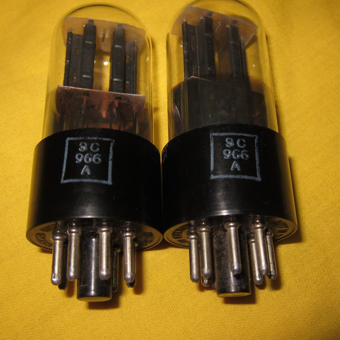 sylvania vt231 6sn7 US (jan) joint army navy 1940's strong pair tubes, guitar, hifi, preamp ...