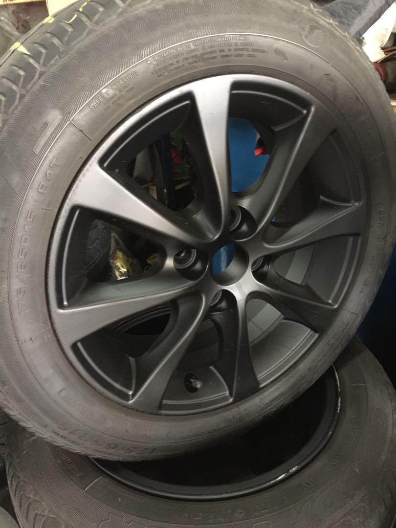 Used 15 inch rim alza black, Auto Accessories on Carousell