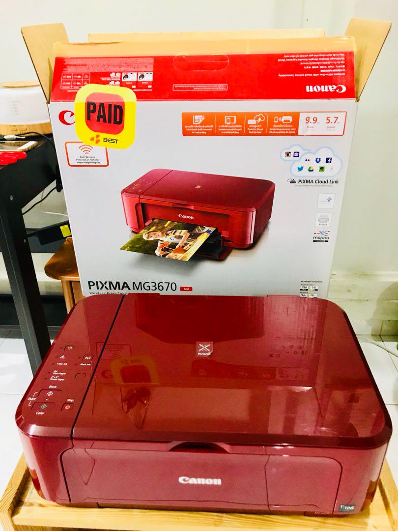 Canon Pixma MG3670 Wireless Printer, Computers & Tech, Printers ...