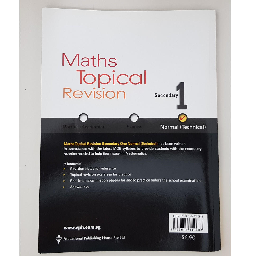 Maths Topical Revision Secondary 1 Normal (Technical), Hobbies & Toys, Books & Magazines ...