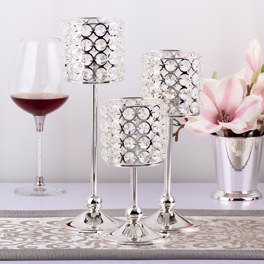 RENTAL: D158 CRYSTAL TABLE STAND DECOR (3 SIZES IN A SET), Furniture ...