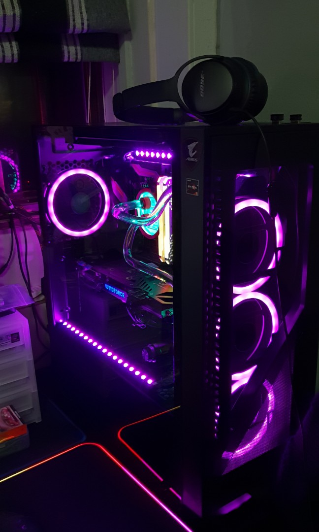 Tecware verge case with 4x orbis fan n led strip x 2, Electronics ...