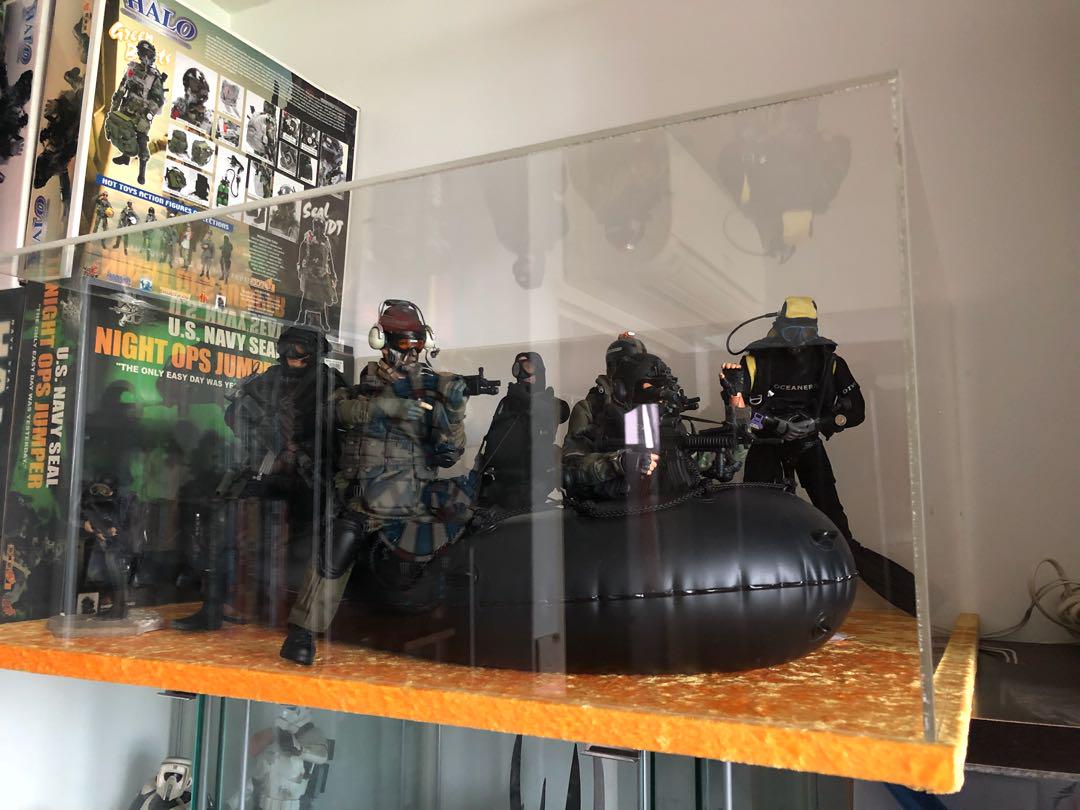 1/6 hot toys/kitbash - navy seal \ divers figurines with assault raft ...