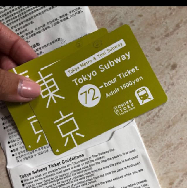 2 Pcs 3 Day Tokyo Metro Card, Travel, Travel Essentials, Travel ...