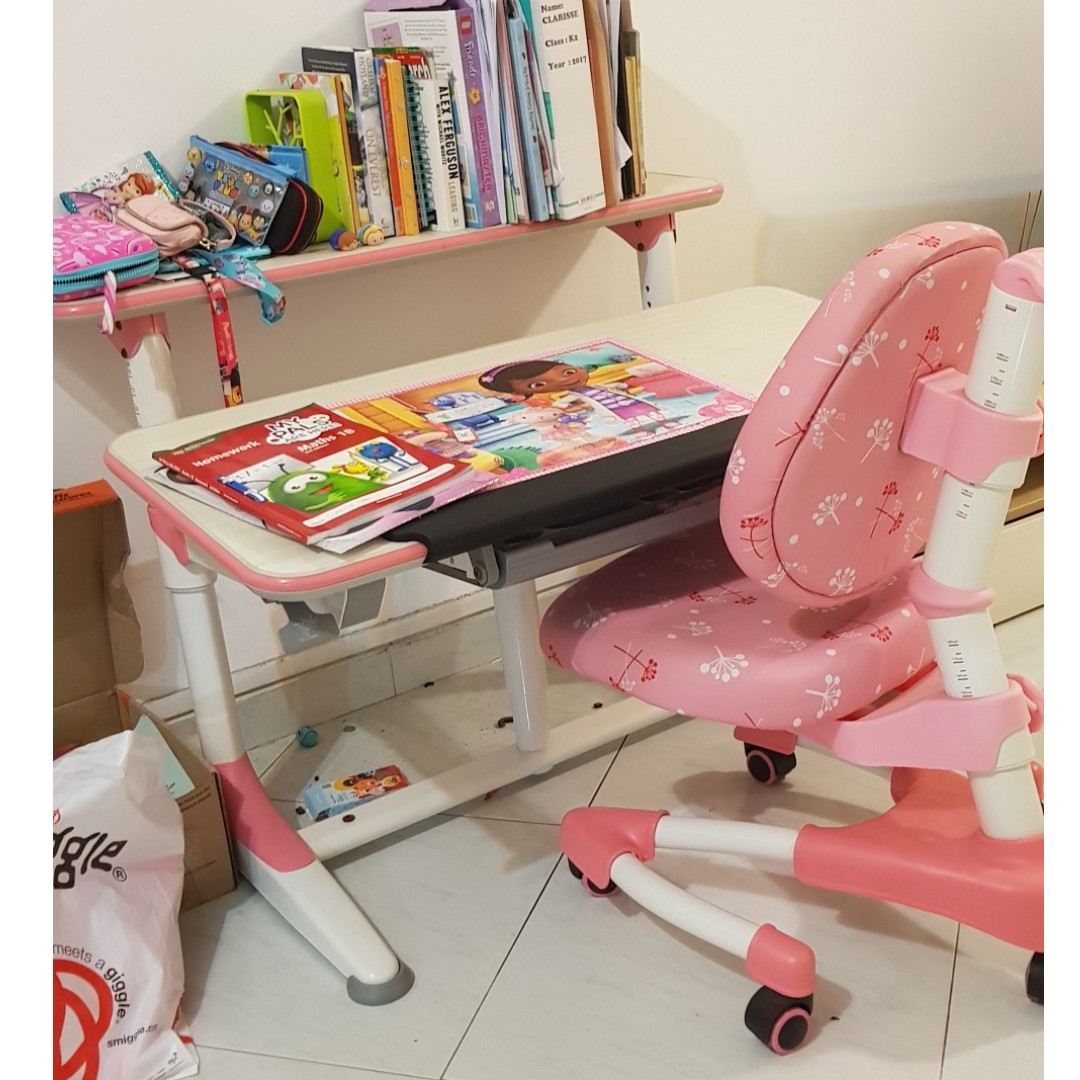 Beautiful Pink Kids Ergonomic Table & Chair, Babies & Kids, Baby ...