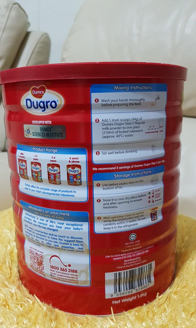 DUMEX DUGRO MILK POWDER STEP-5 (1.6KG) ""CLEARANCE SALE"" @ $30 vs $49 ...