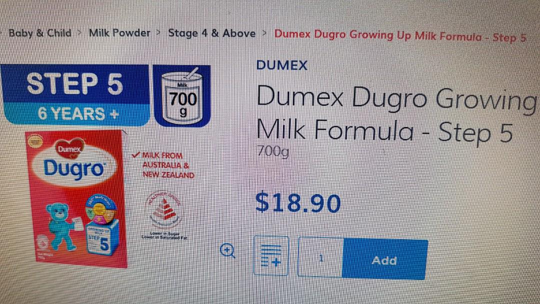 DUMEX DUGRO MILK POWDER (Step-5) Refill Pack ""CLEARANCE SALE @$14 ...