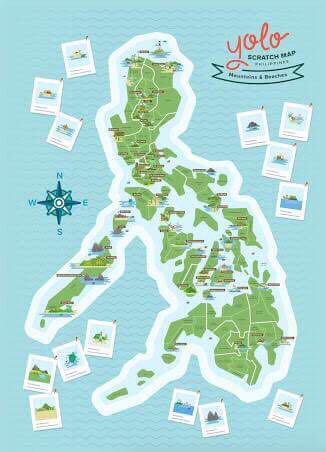 Philippines Scratch Map (Mountains and Beaches), Furniture & Home ...