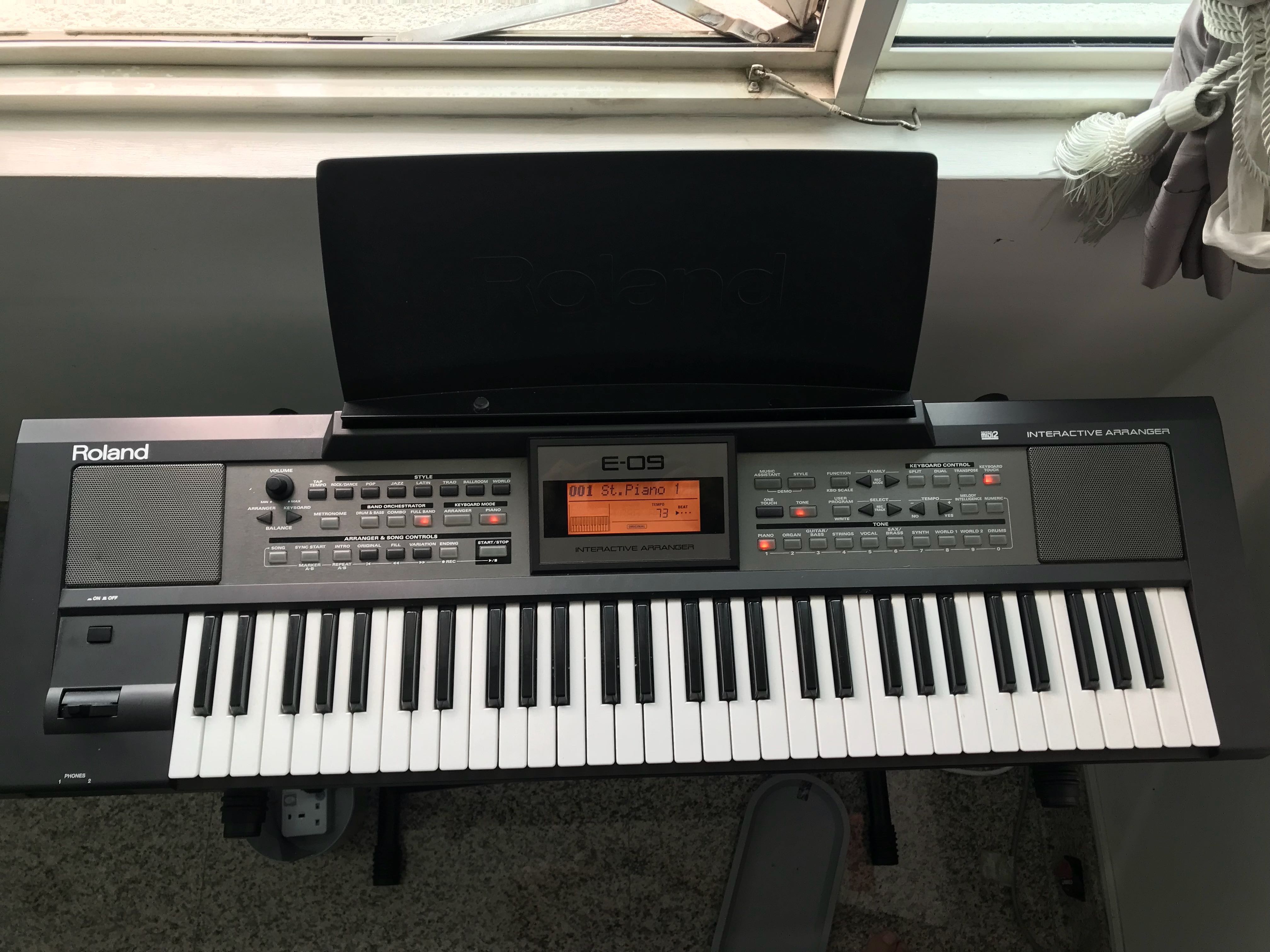 Roland E-09 Keyboard / Arranger 61-Key + Piano Stand, Hobbies & Toys ...