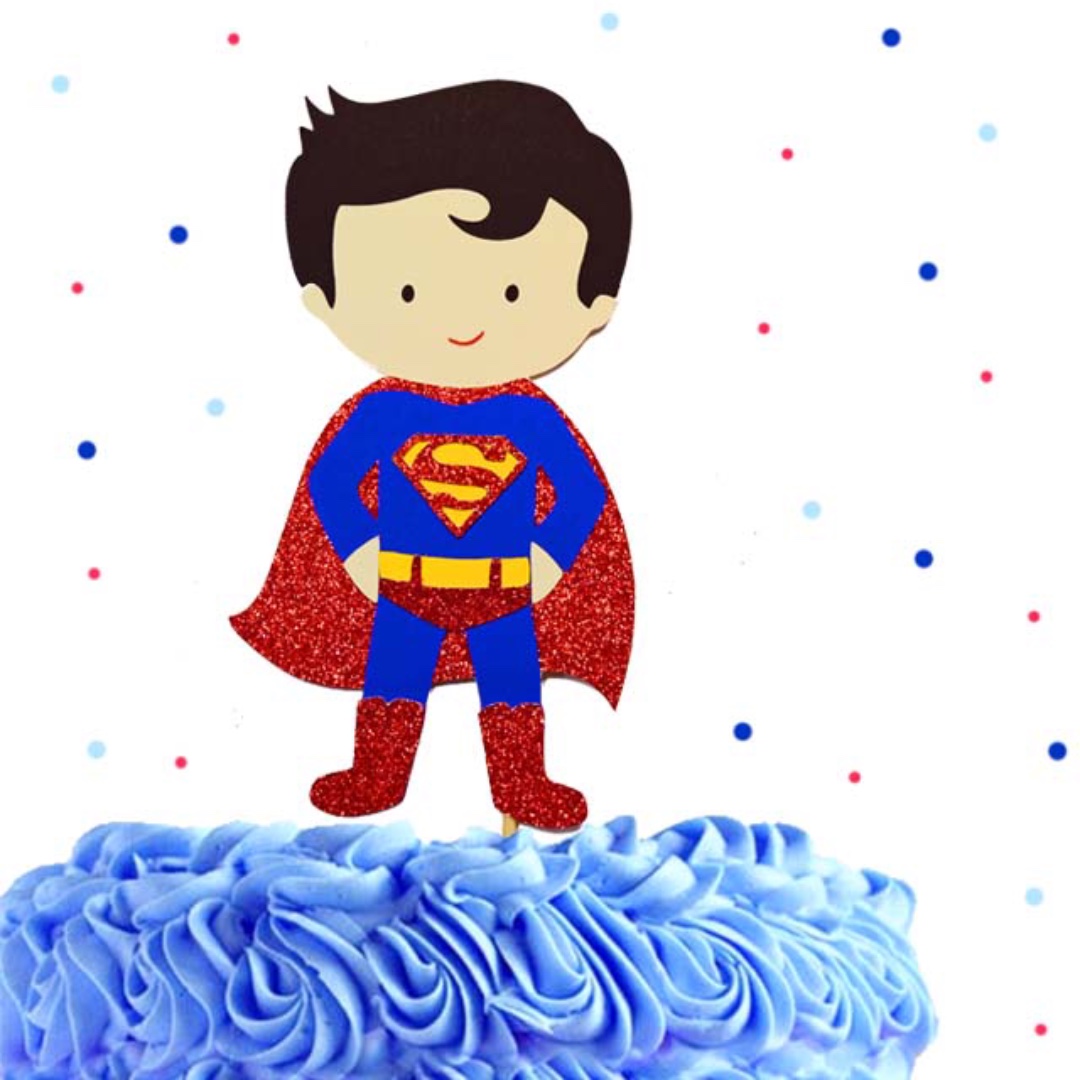 Superman Cake Topper, Custom Birthday Cake Topper, Design & Craft ...