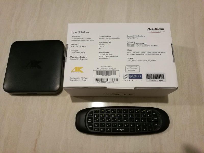 A.C. Ryan 4K Ultra Media Player ACR-VE9800, TV & Home Appliances, TV ...