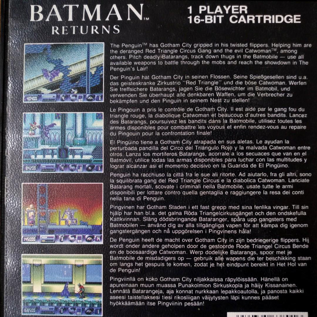 Batman Returns - Sega Mega Drive Genesis 16-Bit Action Platform Game ...