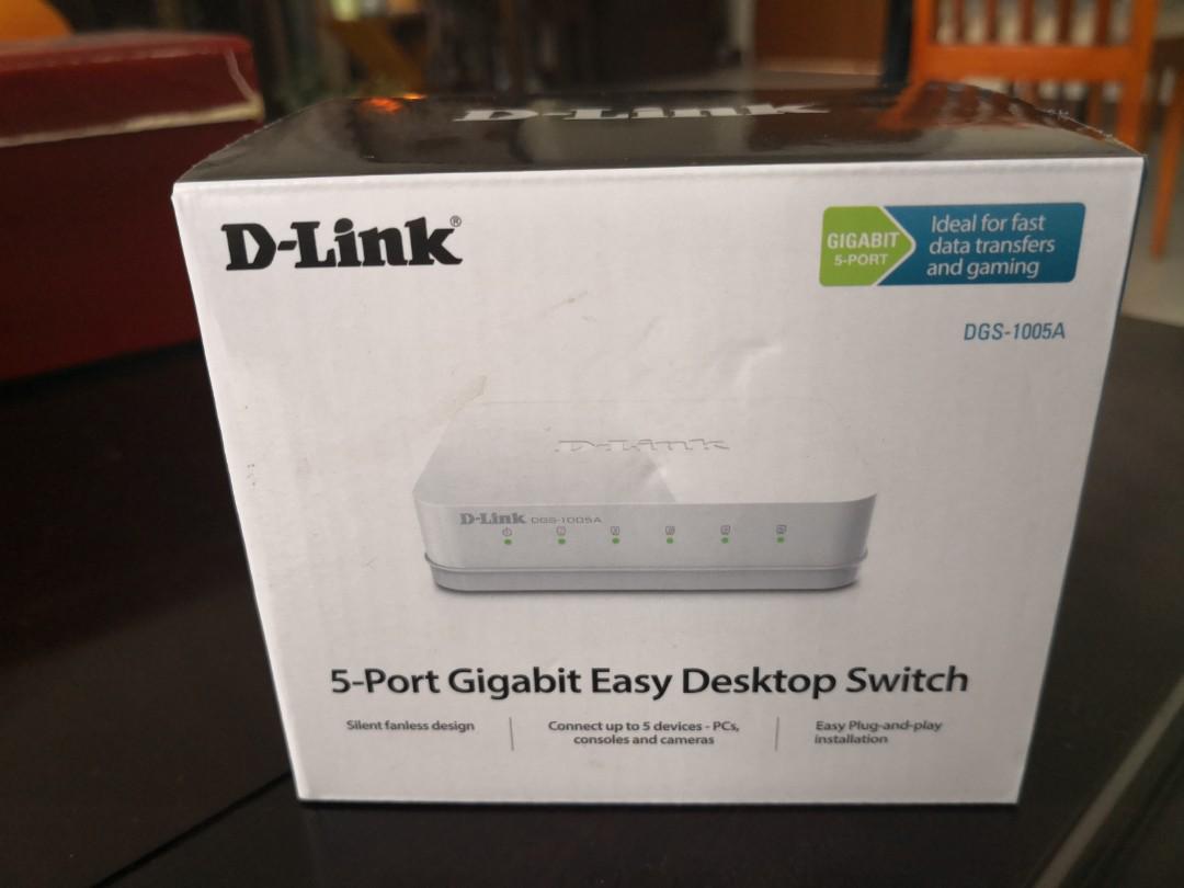 D-LINK 5 Port Gigabit Easy Desktop Switch, Computers & Tech, Parts ...