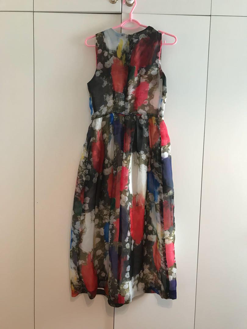 Floral organza formal dinner maxi dress gown (formal DND Prom wedding ...