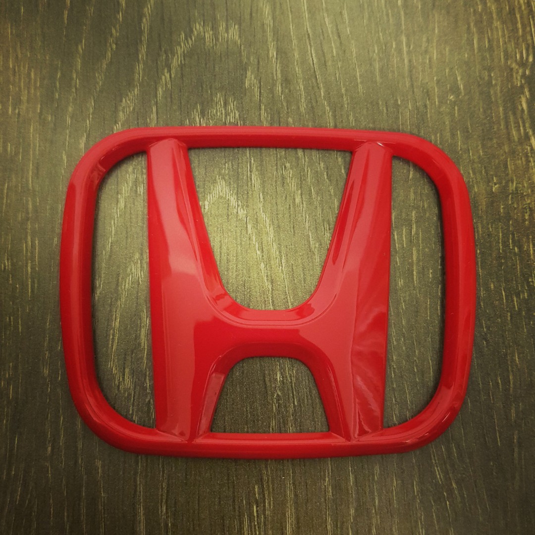 Honda Emblem (Red) - front and back (2pcs), Car Accessories ...