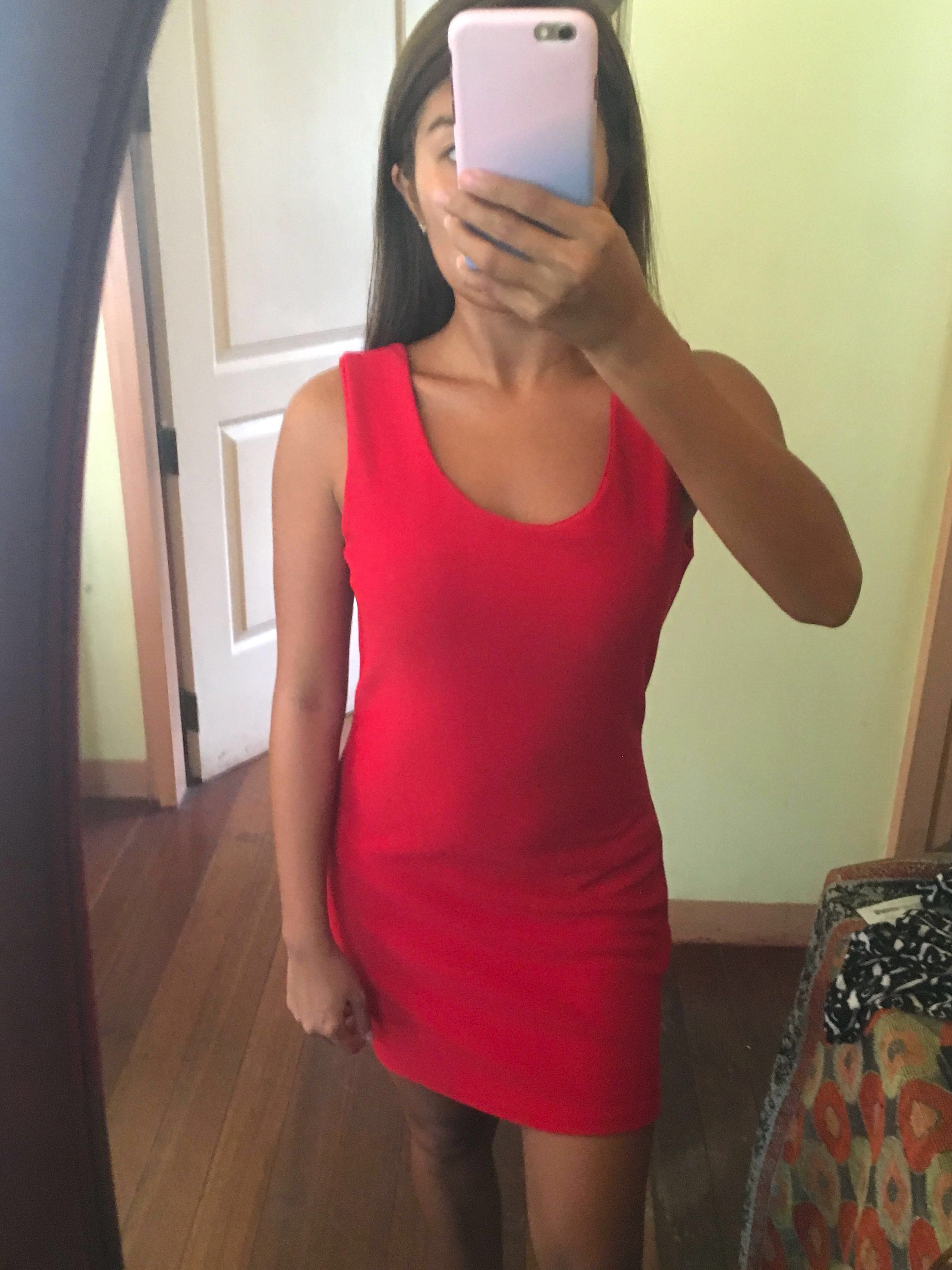 Low Back Structured Red Dress, Women's Fashion, Dresses & Sets, Dresses ...