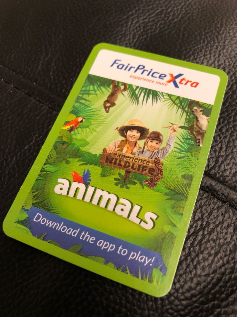NTUC Fairprice Xtra Animal cards, Hobbies & Toys, Toys & Games on Carousell