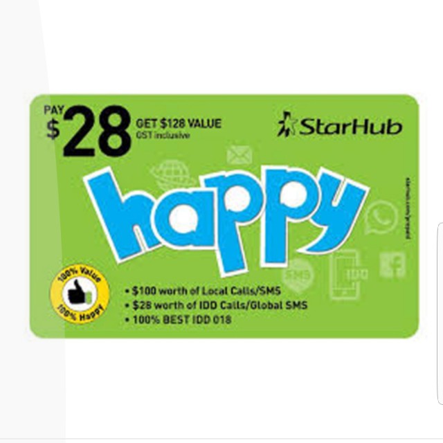 Starhub Happy 128 top up card, Mobile Phones & Gadgets, Mobile & Gadget ...