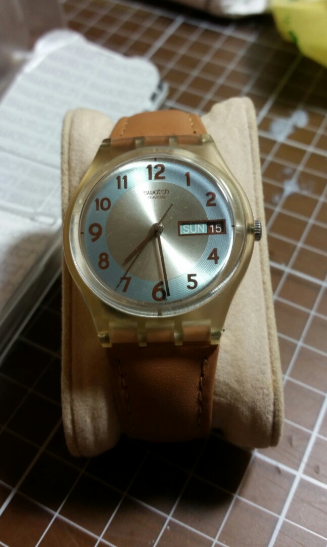 Swatch Watch Ref GE704 Blue Conker (34mm), Luxury, Watches on Carousell
