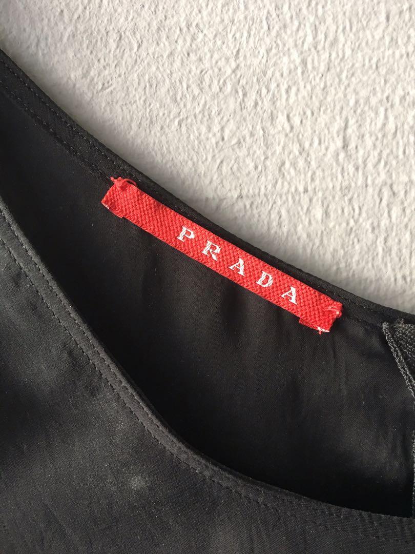 Black Prada top, Women's Fashion, Tops, Sleeveless on Carousell