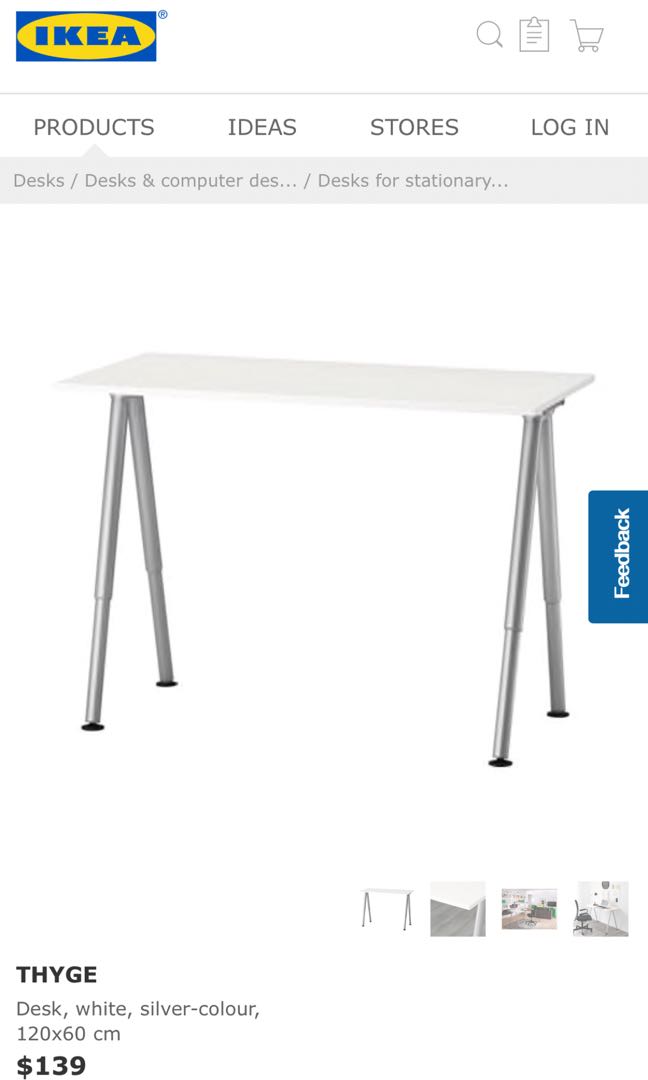 IKEA THYGE Desk, Furniture & Home Living, Furniture, Tables & Sets on ...