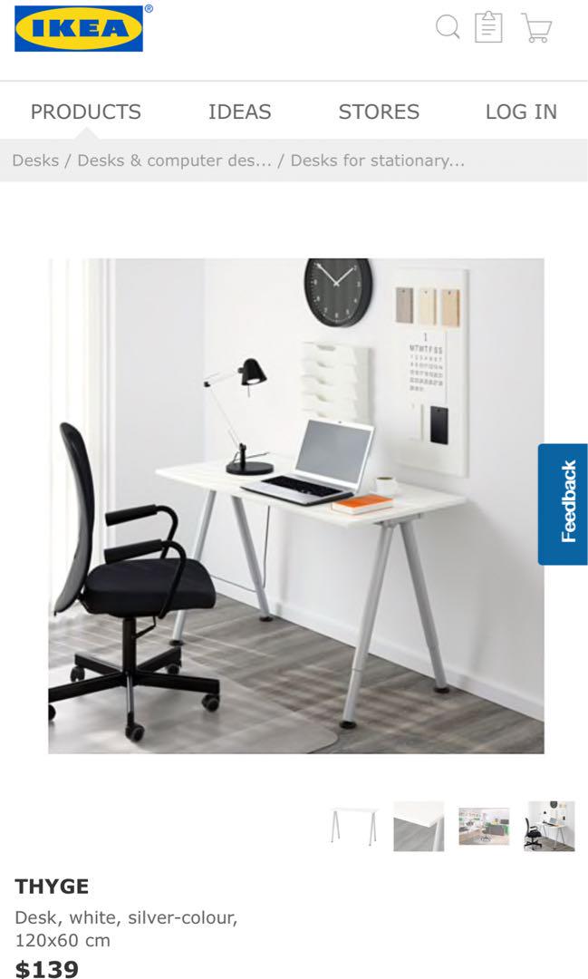 IKEA THYGE Desk, Furniture & Home Living, Furniture, Tables & Sets on ...
