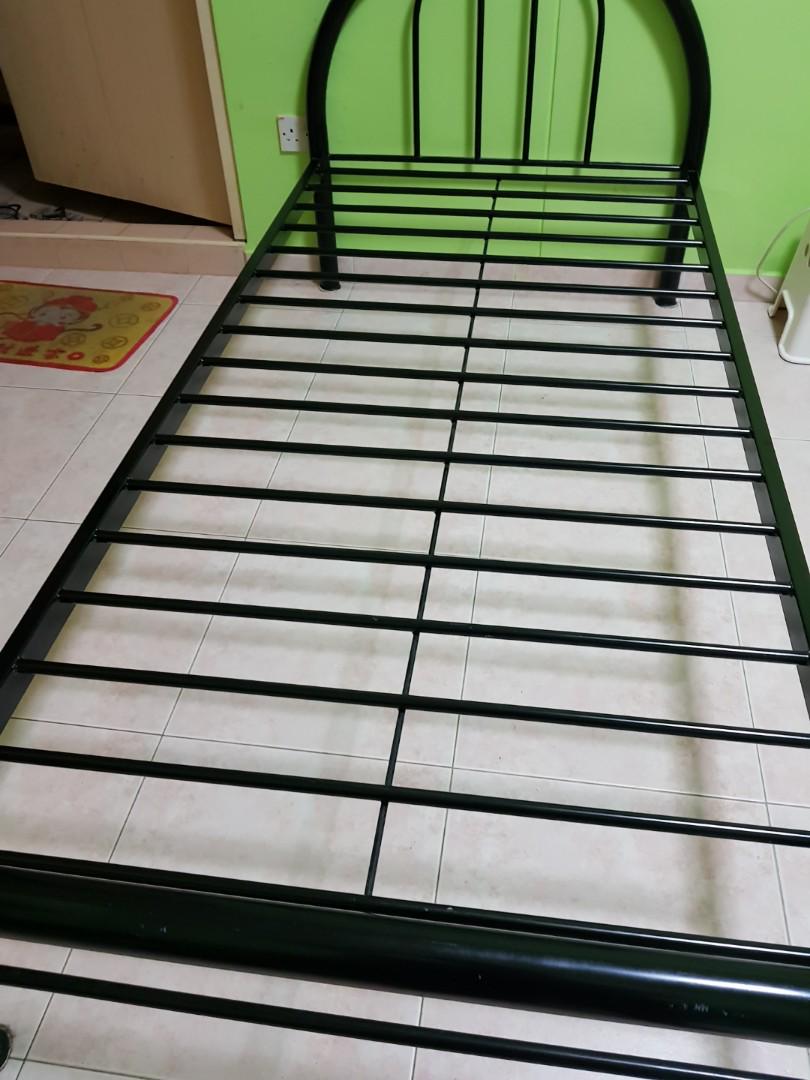 Metal Frame Single Bed, Furniture & Home Living, Furniture, Bed Frames ...