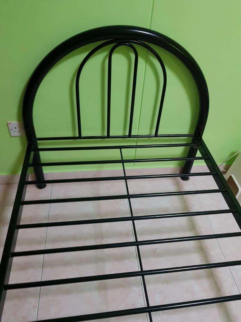 Metal Frame Single Bed, Furniture & Home Living, Furniture, Bed Frames ...