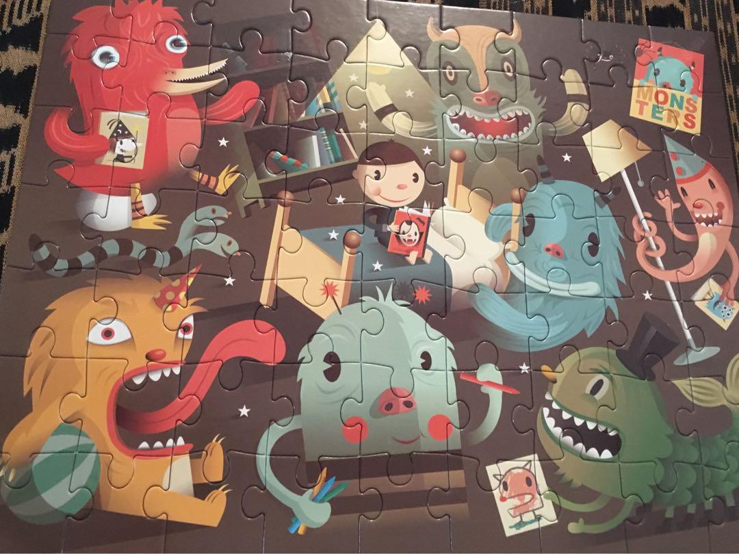 Monsters 63 piece jigsaw puzzle, Hobbies & Toys, Toys & Games on Carousell