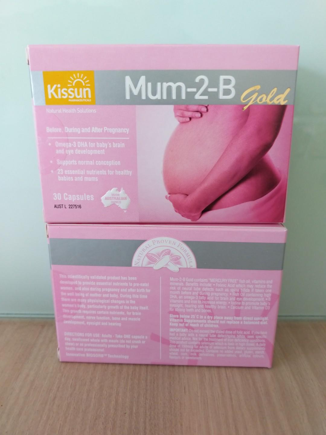 Mum-2-B Gold Pregnancy Supplement, Health & Nutrition, Health ...