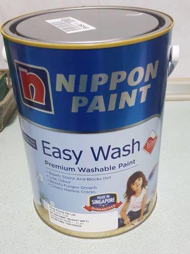 NIPPON PAINT Easy Wash (slight wift/ light green colour) 5L, Furniture ...