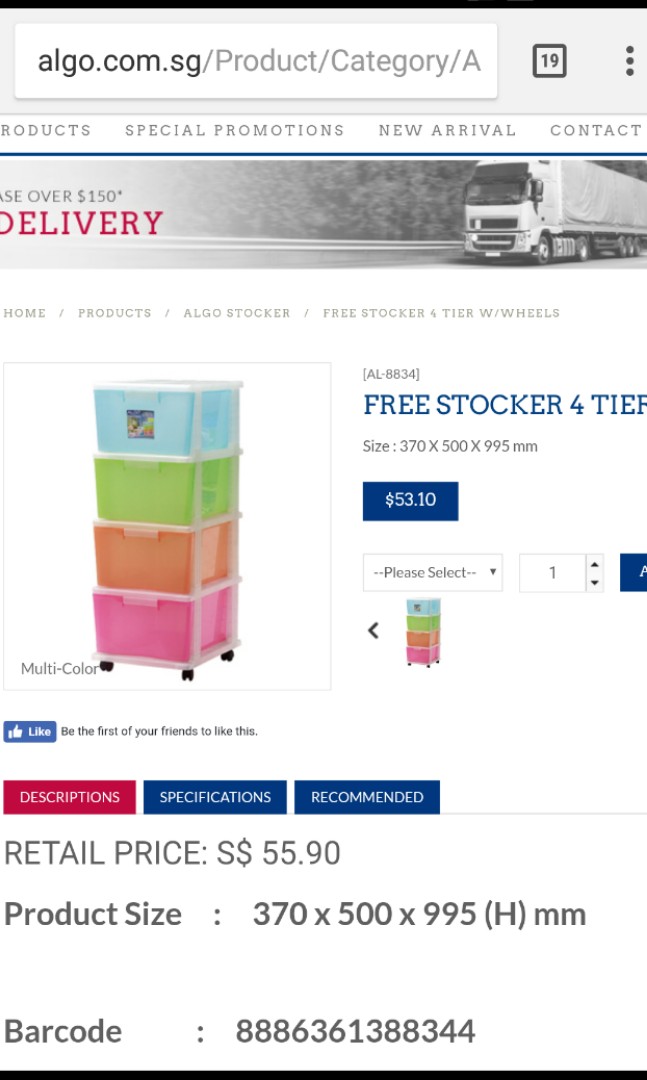 Plastic Drawer / Stocker 4-tier **cheap fast sale**, Furniture & Home ...